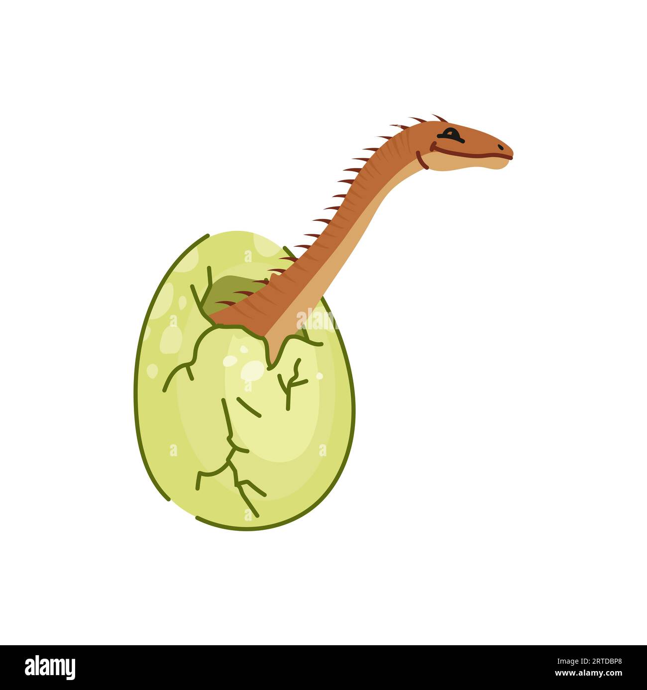Dinosaur in cracked egg shell isolated extinct dino cartoon character ...