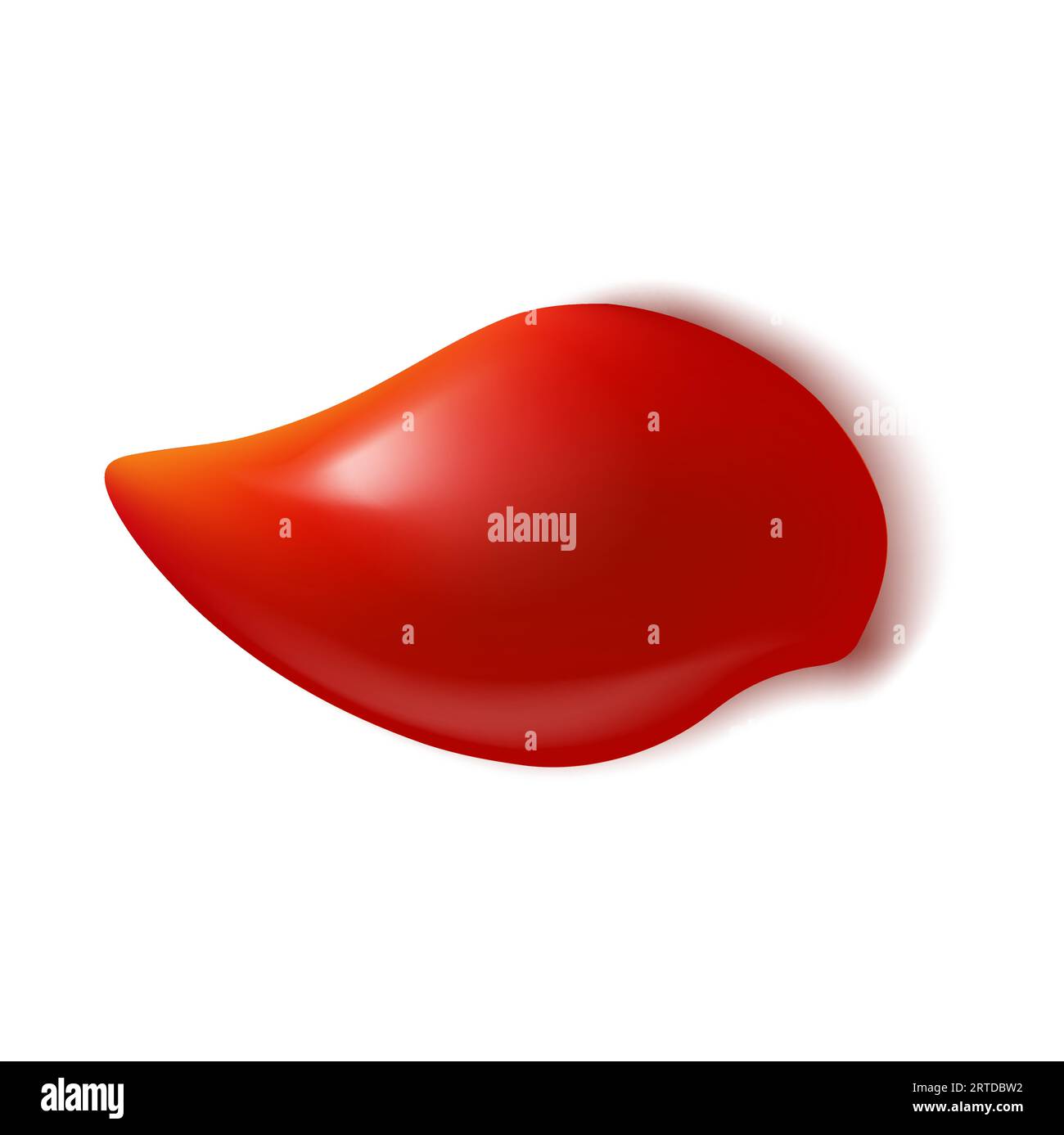 Red ketchup stain or splash, isolated vector blob of vegetable paste ...