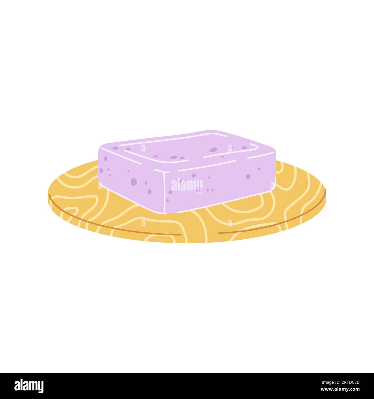 Lavender bar soap on wooden plate, hygiene, spa and herbal cosmetics ...