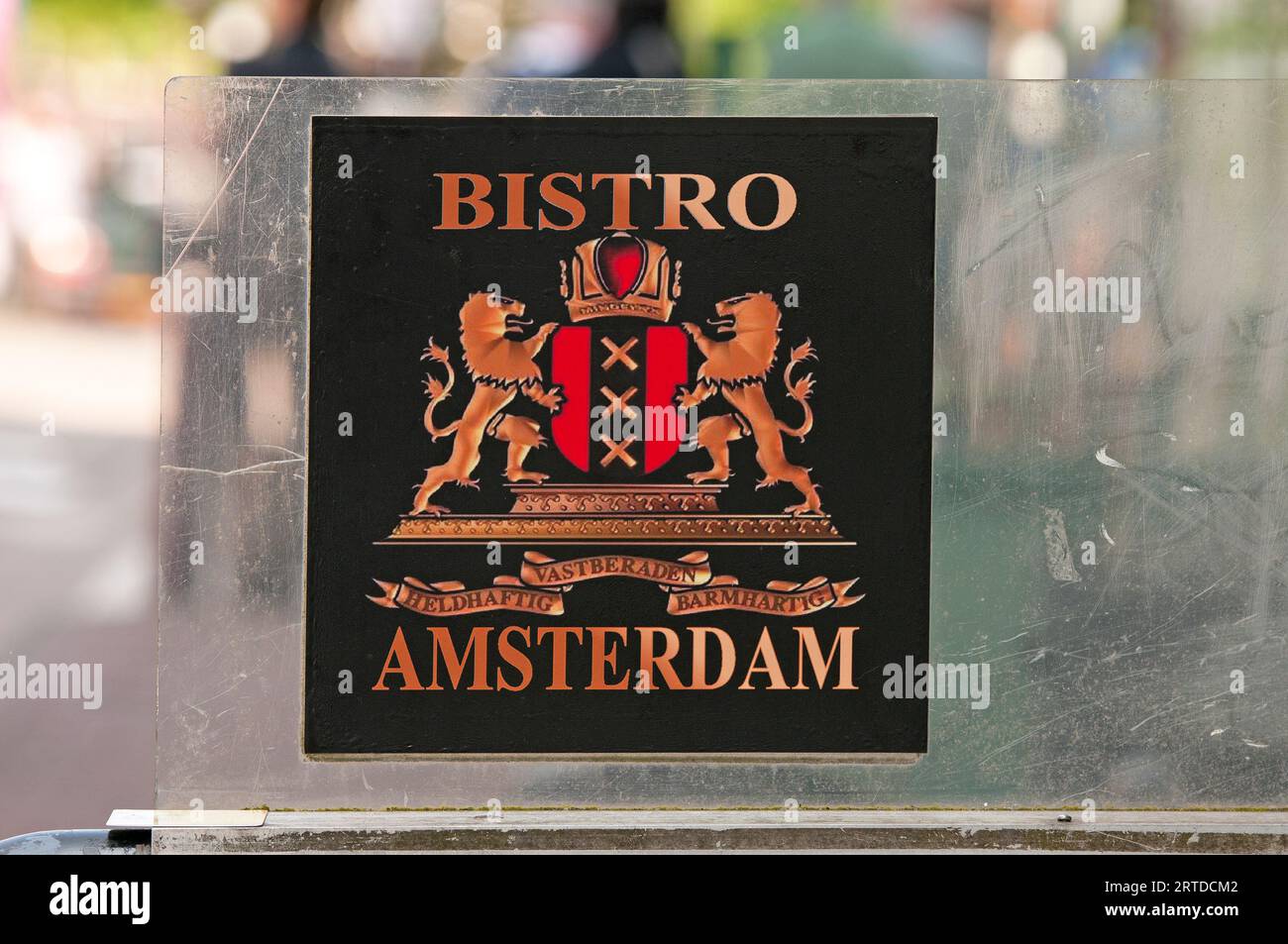 Bistro Amsterdam restaurant sign in Prinsengracht, Amsterdam ...