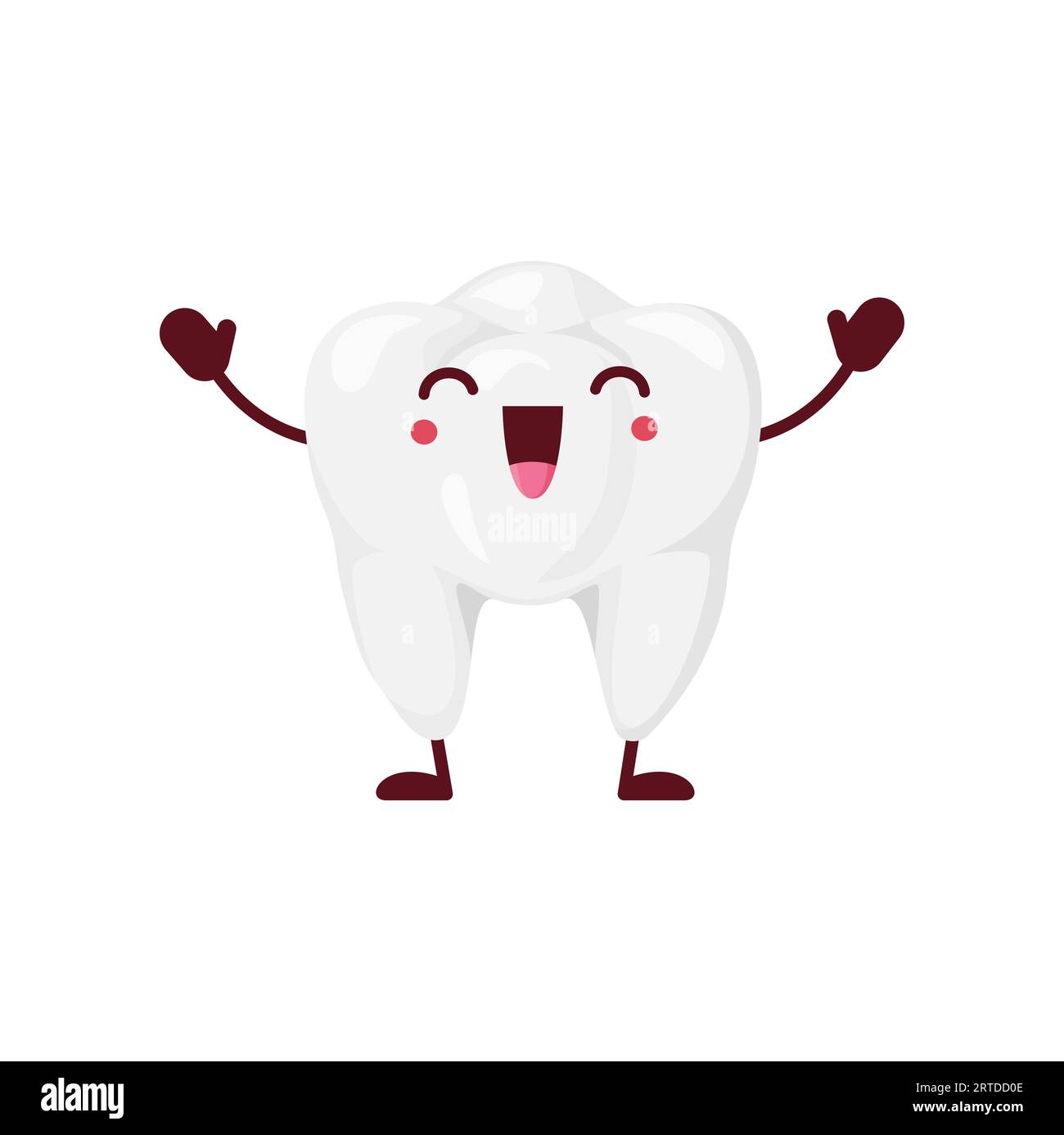 Cartoon tooth human body organ character. Happy and healthy vector oral ...