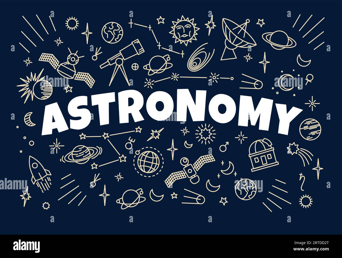 Astronomy background with signs and symbols of space and galaxy on ...