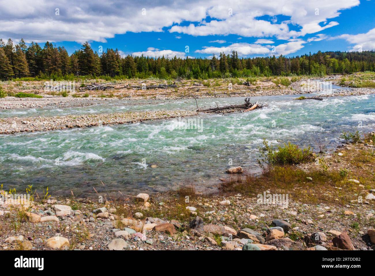 Swiftcurrent river in Many Glacier valley area of Glacier National Park ...