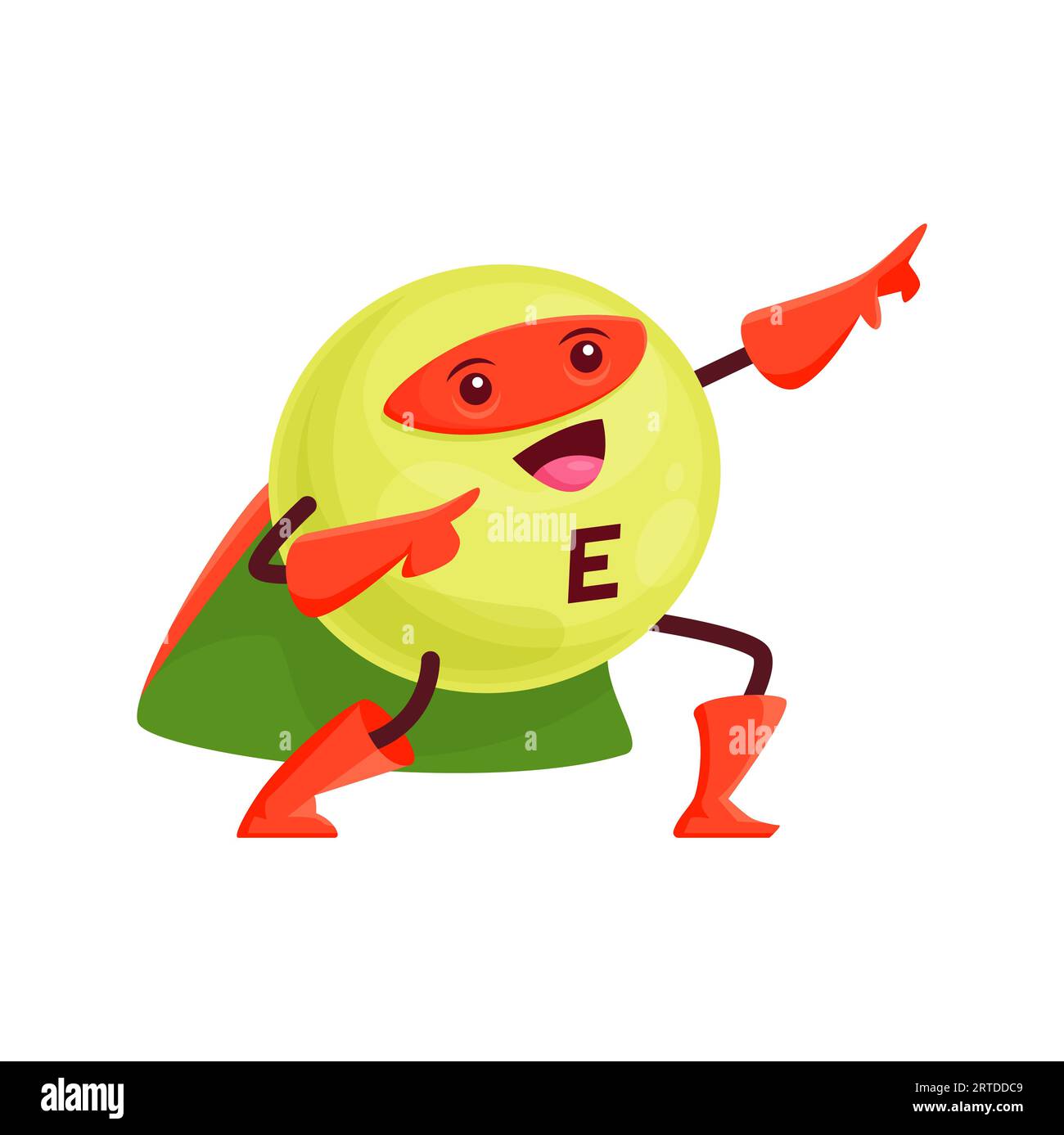 Cartoon vitamin E superhero character. Vector tocopherol micronutrient ...