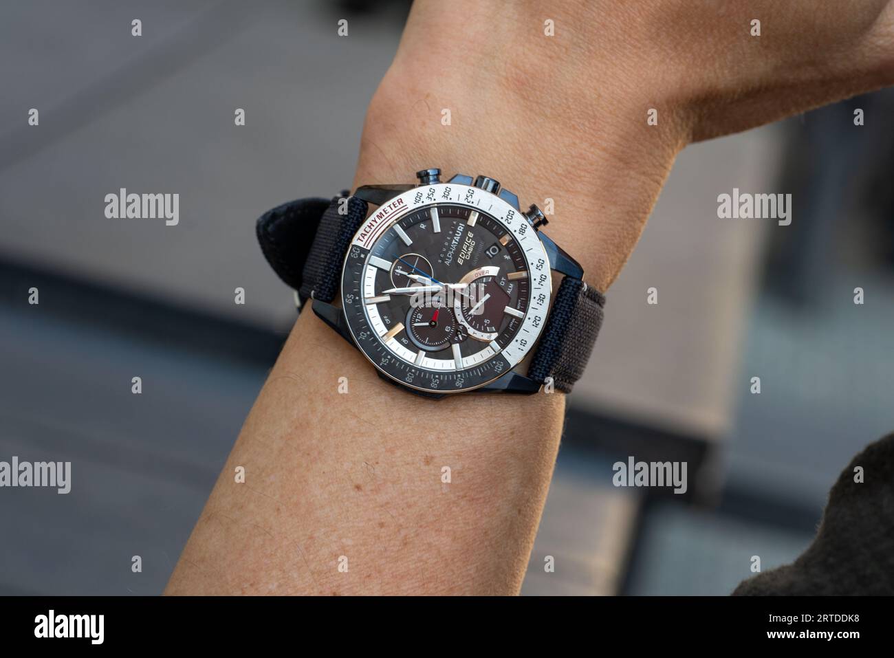 Casio Edifice EQB-1000AT-1A Scuderia Alpha Tauri Stock Photo - Alamy