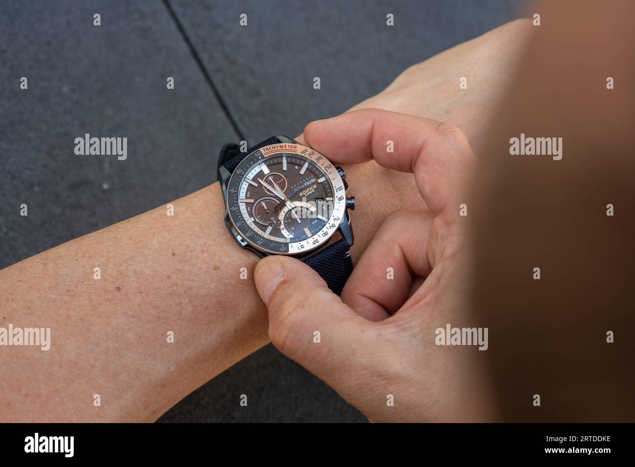 Casio Edifice EQB-1000AT-1A Scuderia Alpha Tauri Stock Photo - Alamy