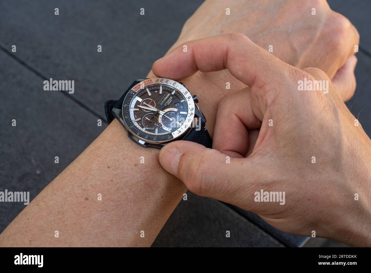 Casio Edifice EQB-1000AT-1A Scuderia Alpha Tauri Stock Photo - Alamy