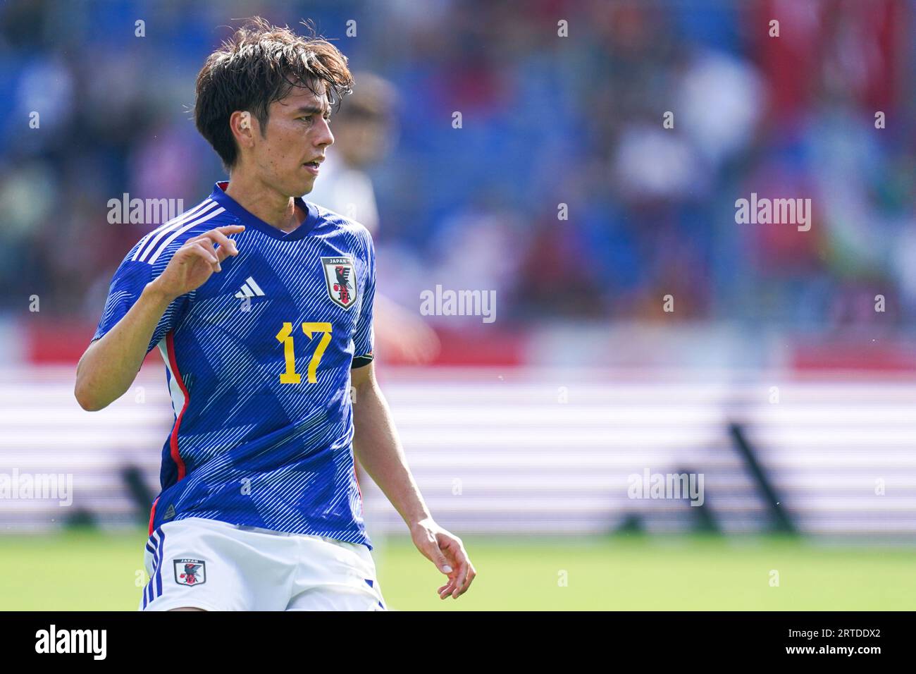 GENK, BELGIUM - SEPTEMBER 12: Ao Tanaka of Japan looks on during the ...