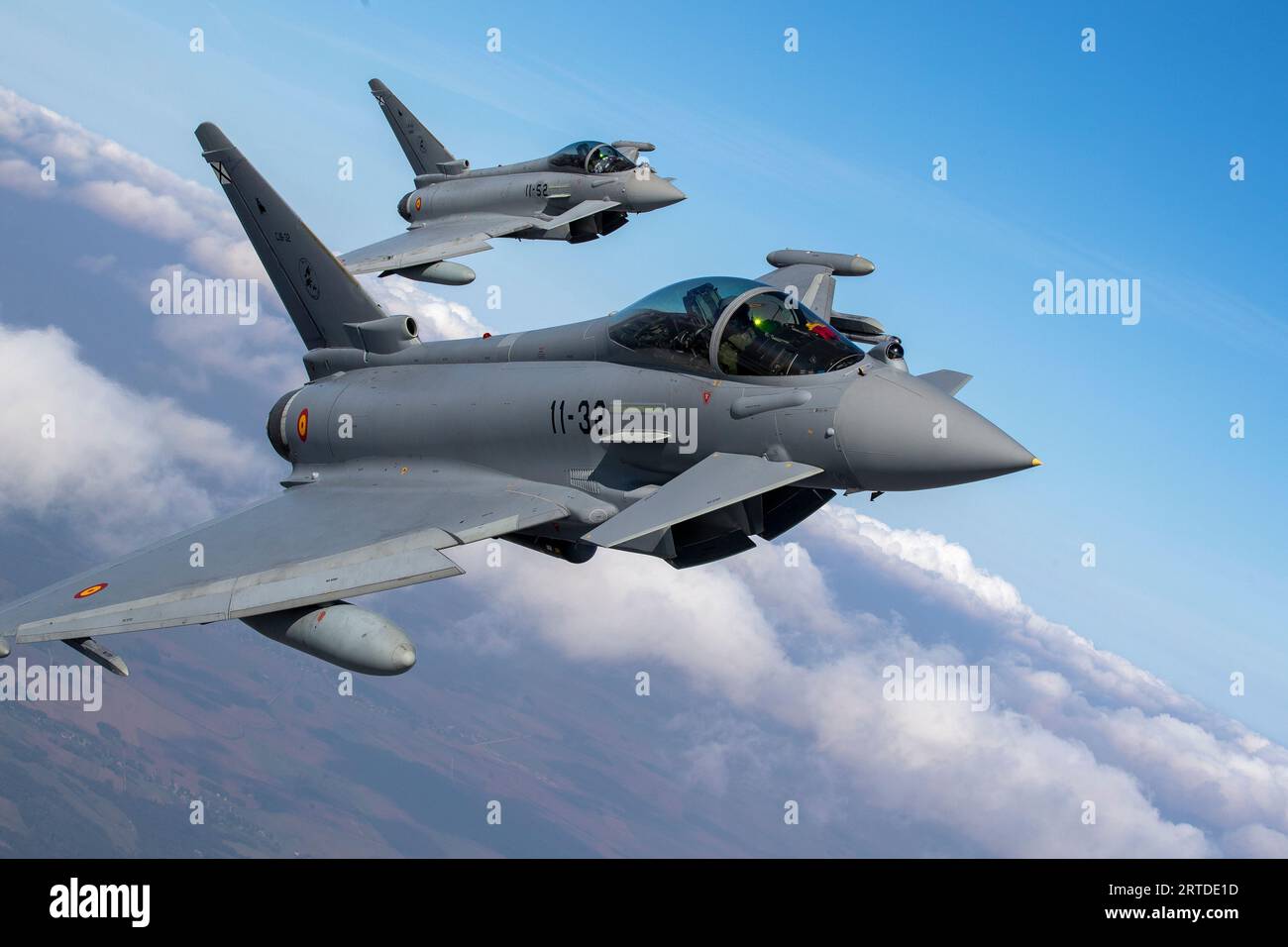 Spanish Air Force Eurofighter Typhoon military fighter jets ...