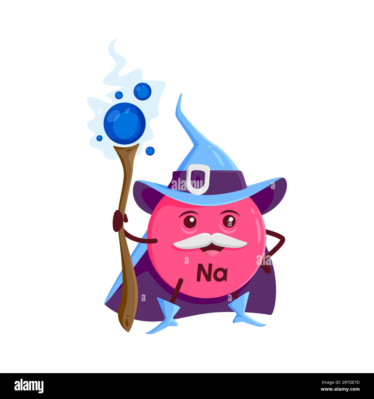 Cartoon sodium or natrium mineral micronutrient mage character ...