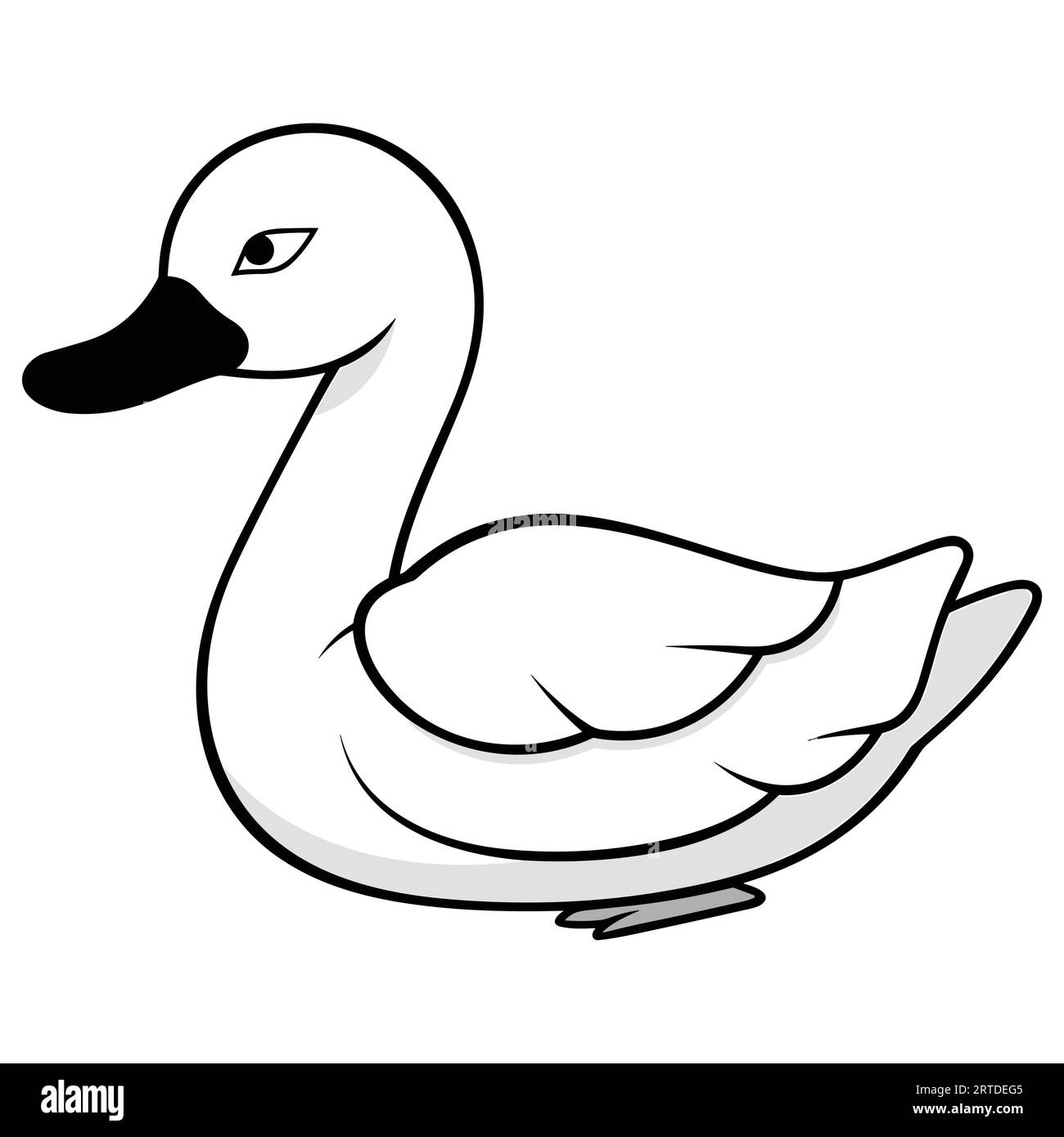 Duck simple black and white color Stock Vector Image & Art - Alamy