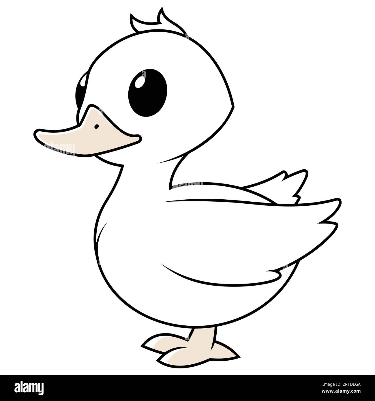 Duck simple black and white color Stock Vector Image & Art - Alamy