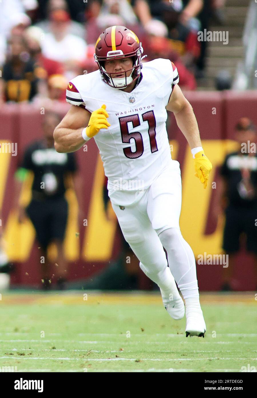 Washington Commanders linebacker David Mayo (51) runs during an NFL ...