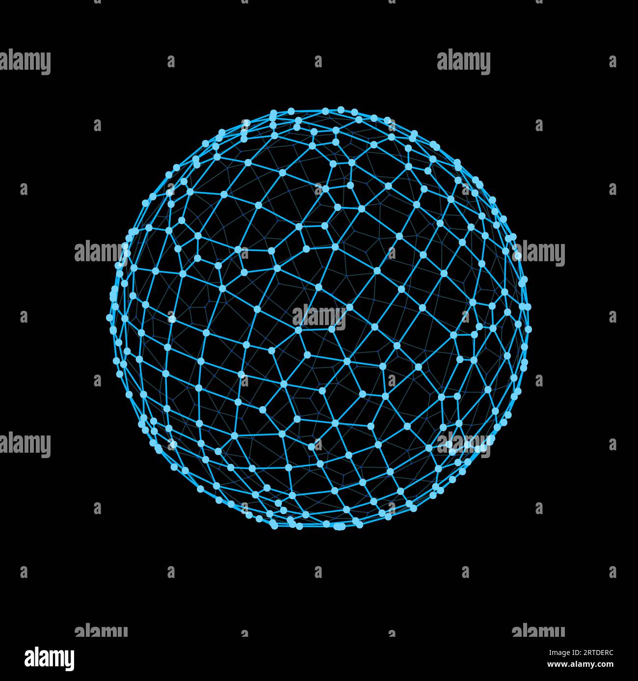 3d futuristic sphere and ball shape virtual model. Virtual mesh, data ...