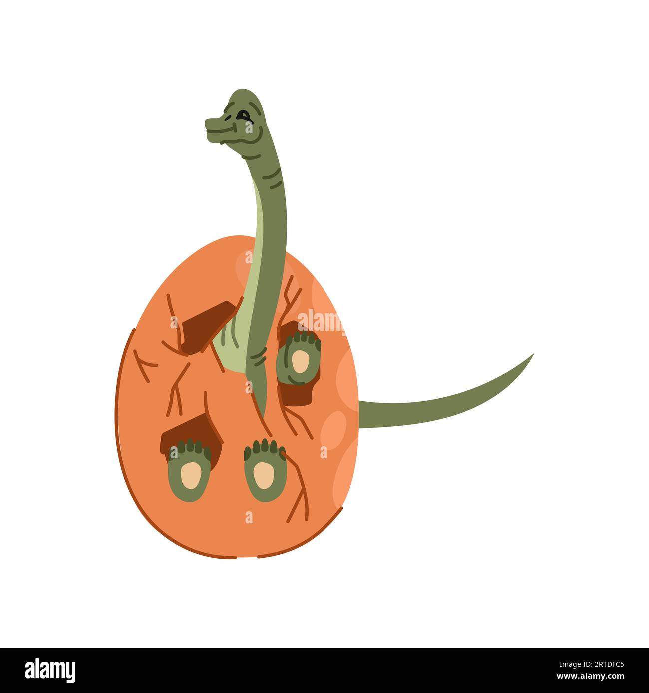 Walkeri extinct dino in egg shell, funny t-rex baby. Vector dinosaur in ...