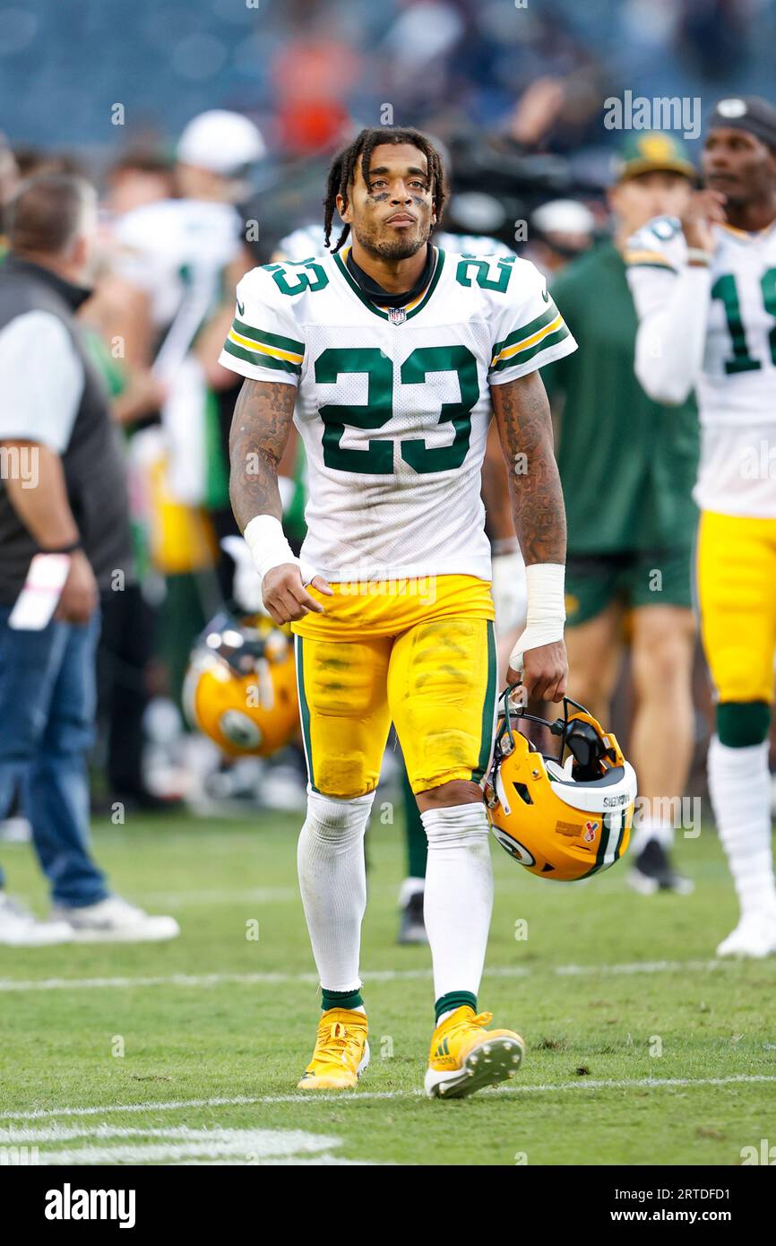 Green Bay Packers cornerback Jaire Alexander (23) walks off the field ...