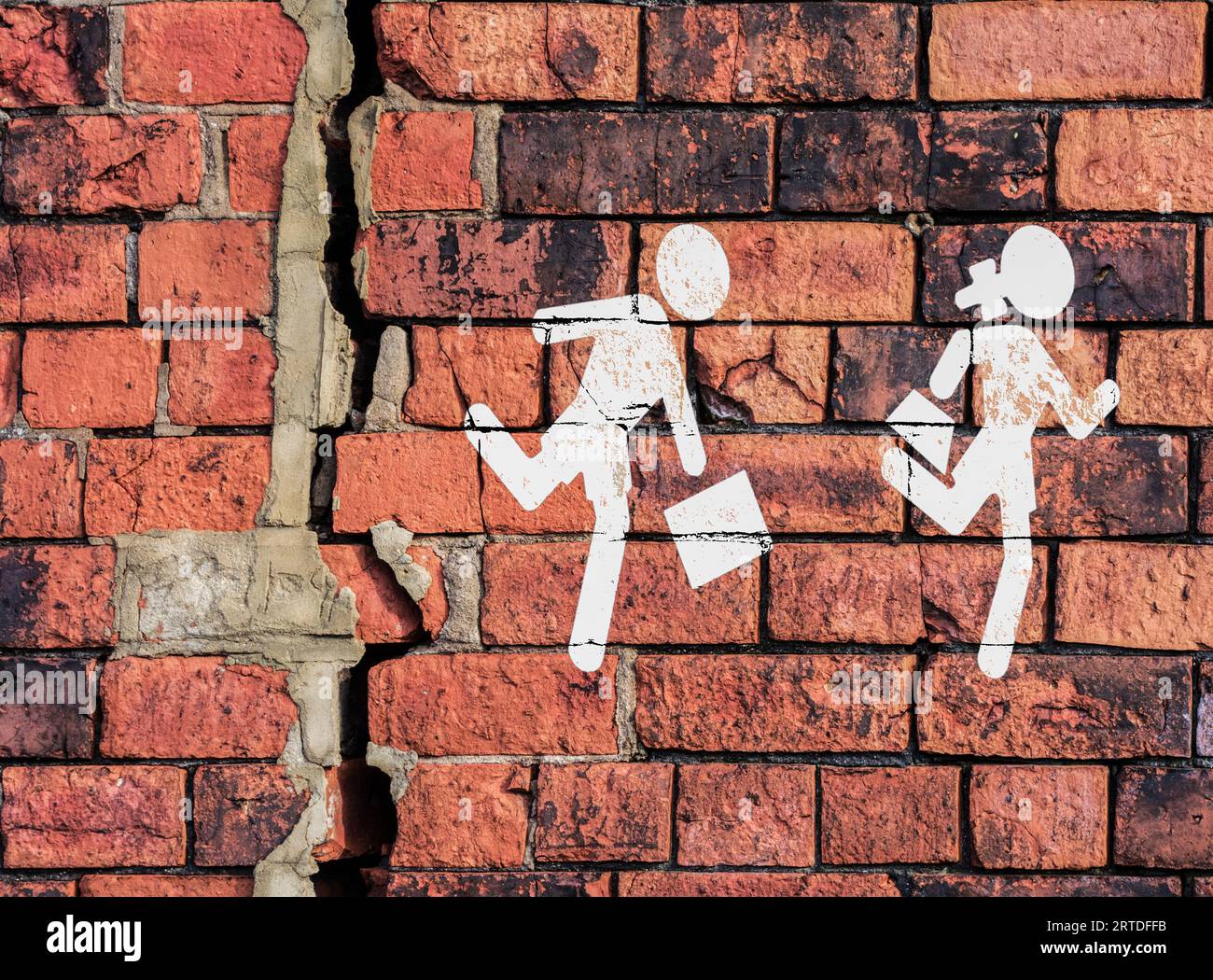 Composite concept image depicting problems with unsafe, weak, crumbling ...