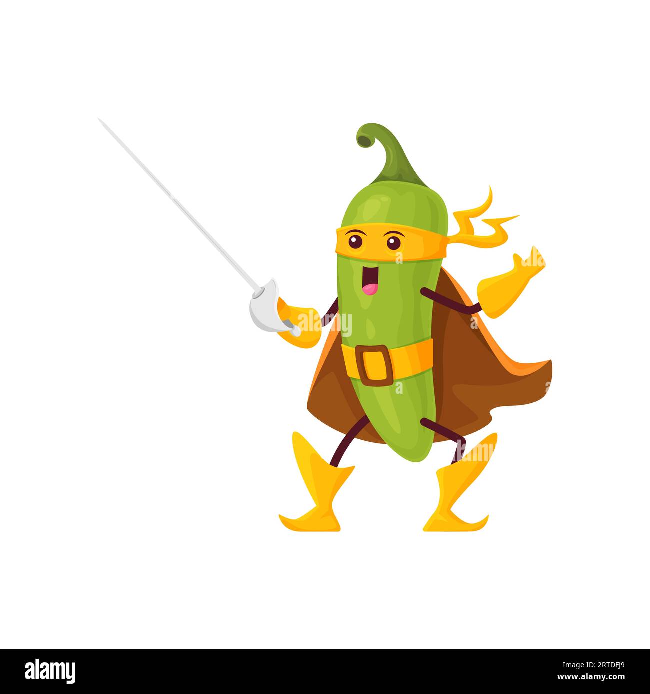 Cartoon mexican green jalapeno pepper superhero character. Funny vector ...
