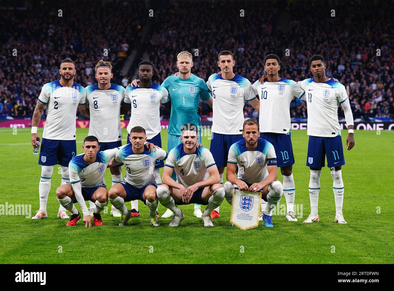 England starting line up - Back Row: Kyle Walker, Kalvin Phillips, Marc ...
