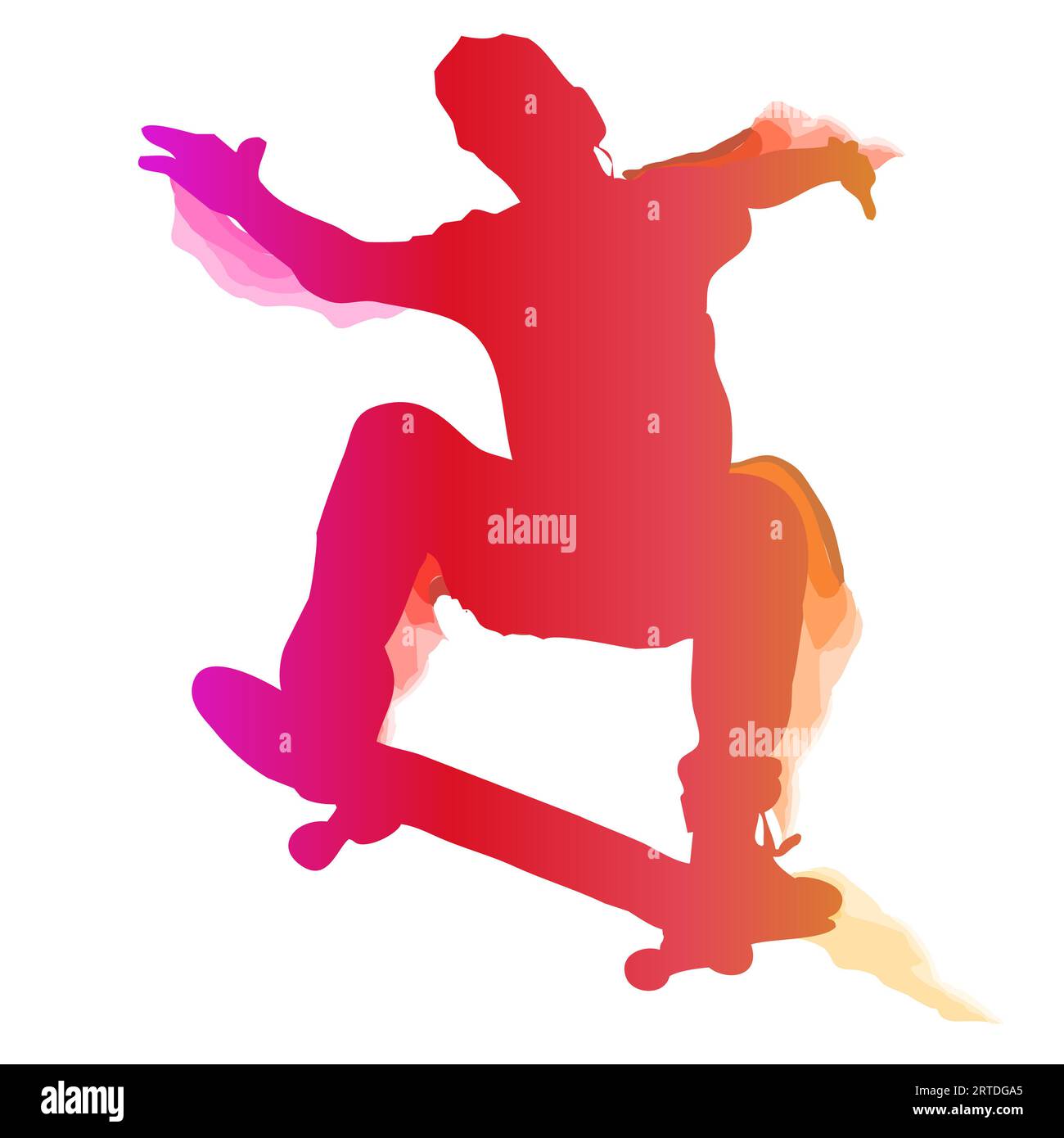 Skateboarder performing a trick. Vector illustration Stock Photo - Alamy