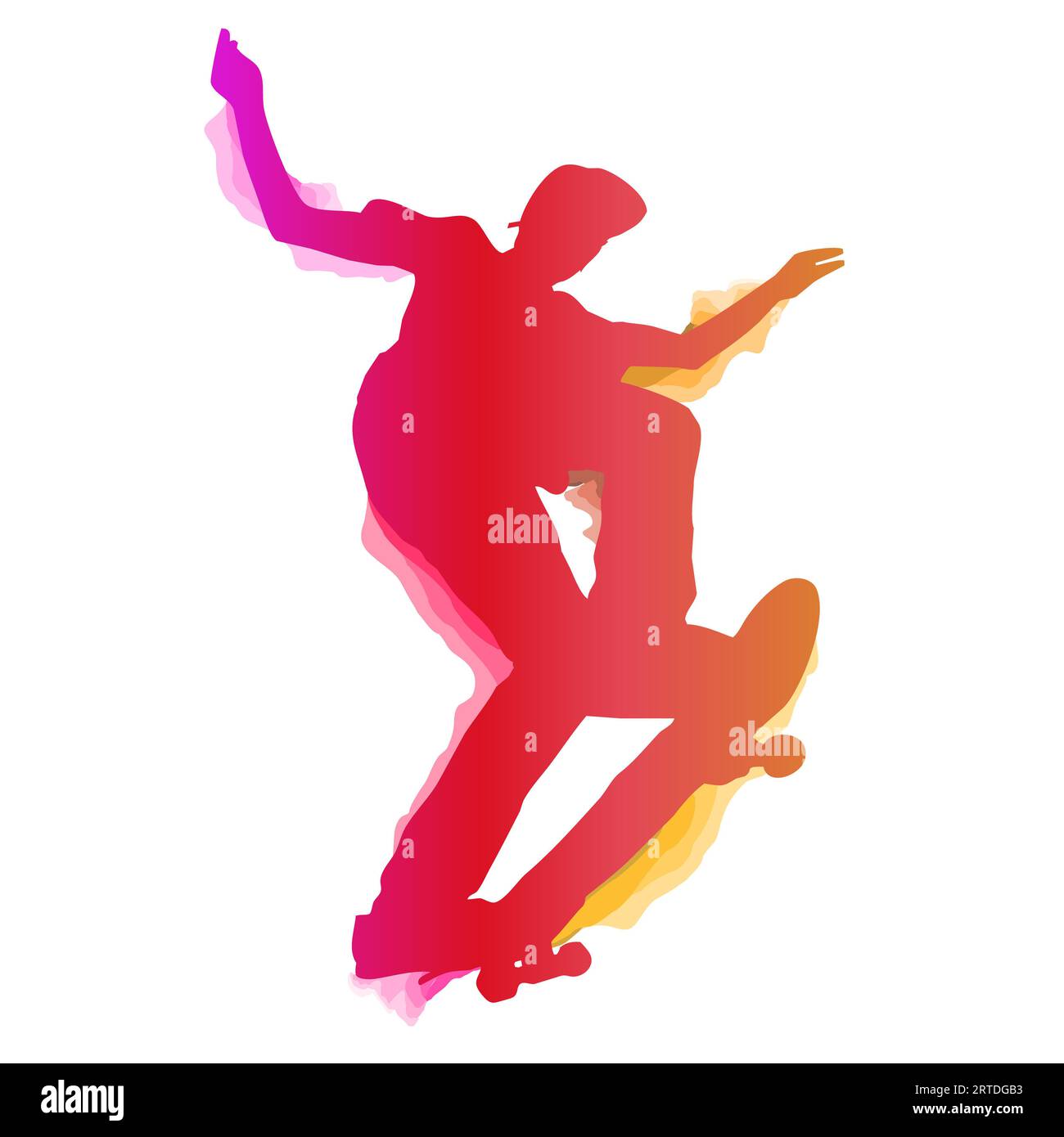 Skateboarder performing a trick. Vector illustration Stock Photo - Alamy
