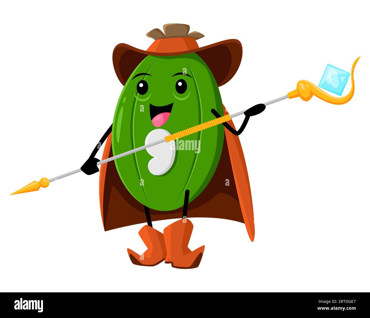 Cartoon feijoa tropical fruit mage, wizard and warlock character ...