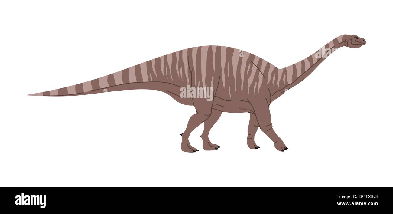 Melanorosaurus basal sauropodomorph dinosaur. Cartoon striped dino ...
