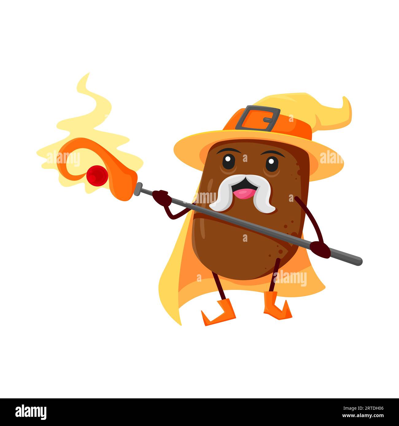 Cartoon kiwi fruit wizard or magician character. Funny vector sorcerer ...