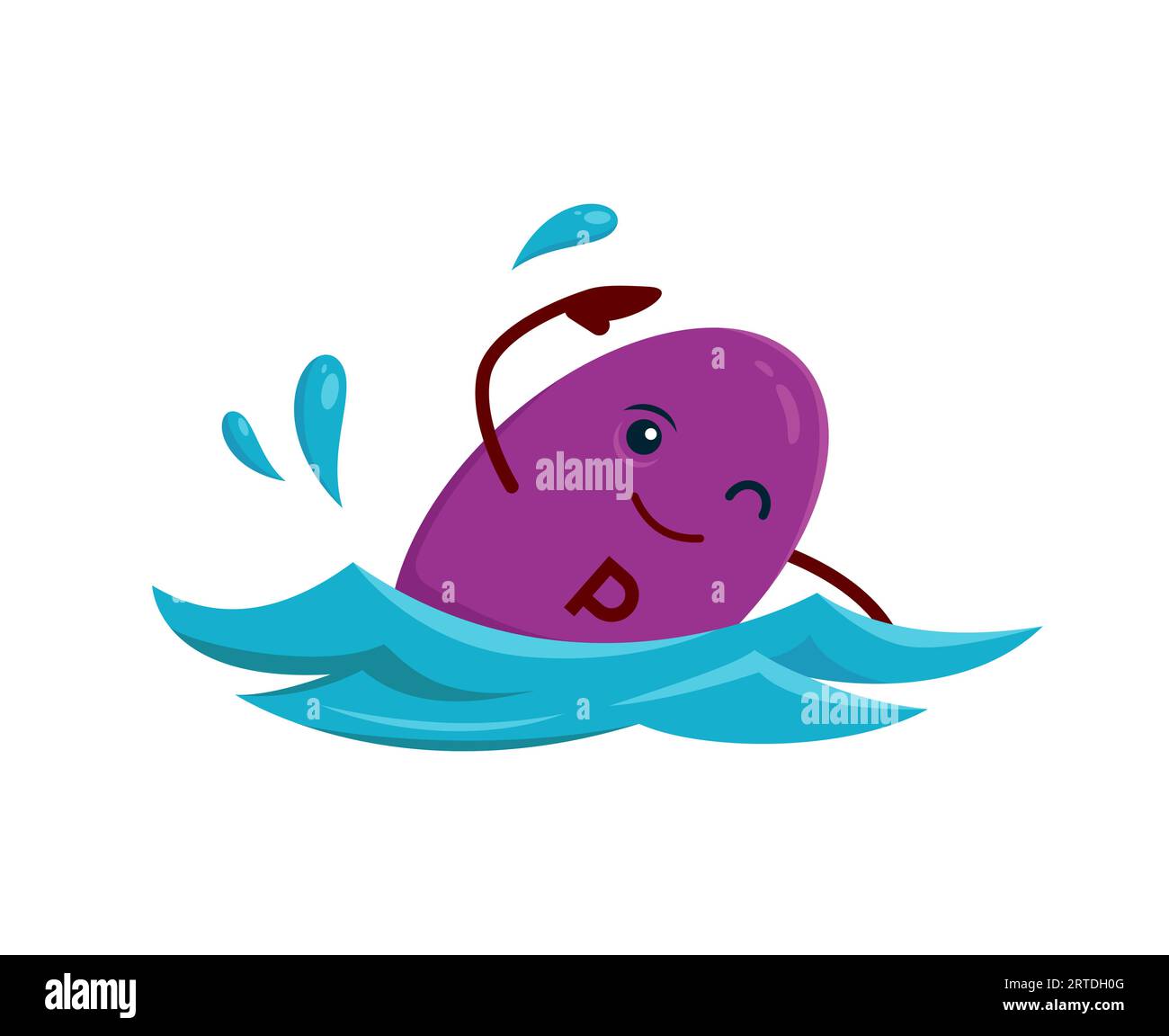 Cartoon vitamin P swimming character. Vitamin capsule, healthy ...