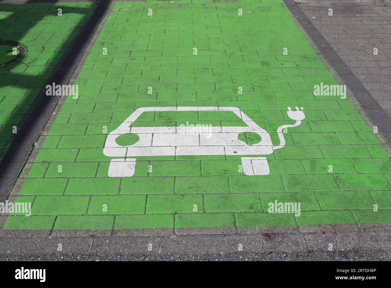 Sign Of A Loading Station For Electric Cars Painted On A Parking Lot ...