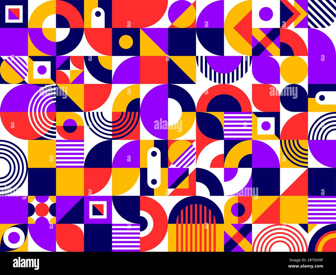 Abstract geometric bauhaus elements pattern background with vector ...