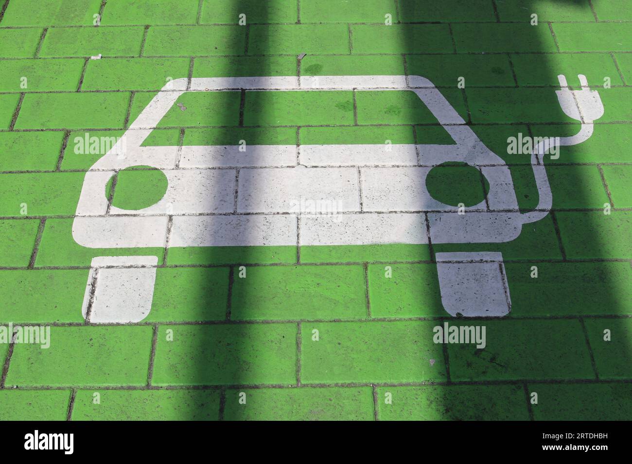 Sign Of A Loading Station For Electric Cars Painted On A Parking Lot ...