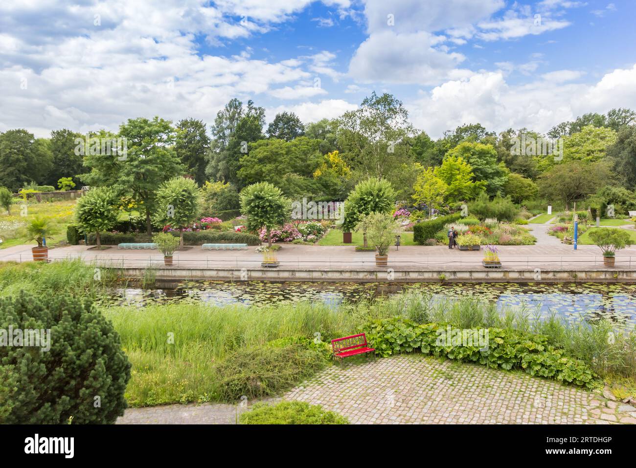 View over the botanical gardens in spring in Haren, Netherlands Stock ...
