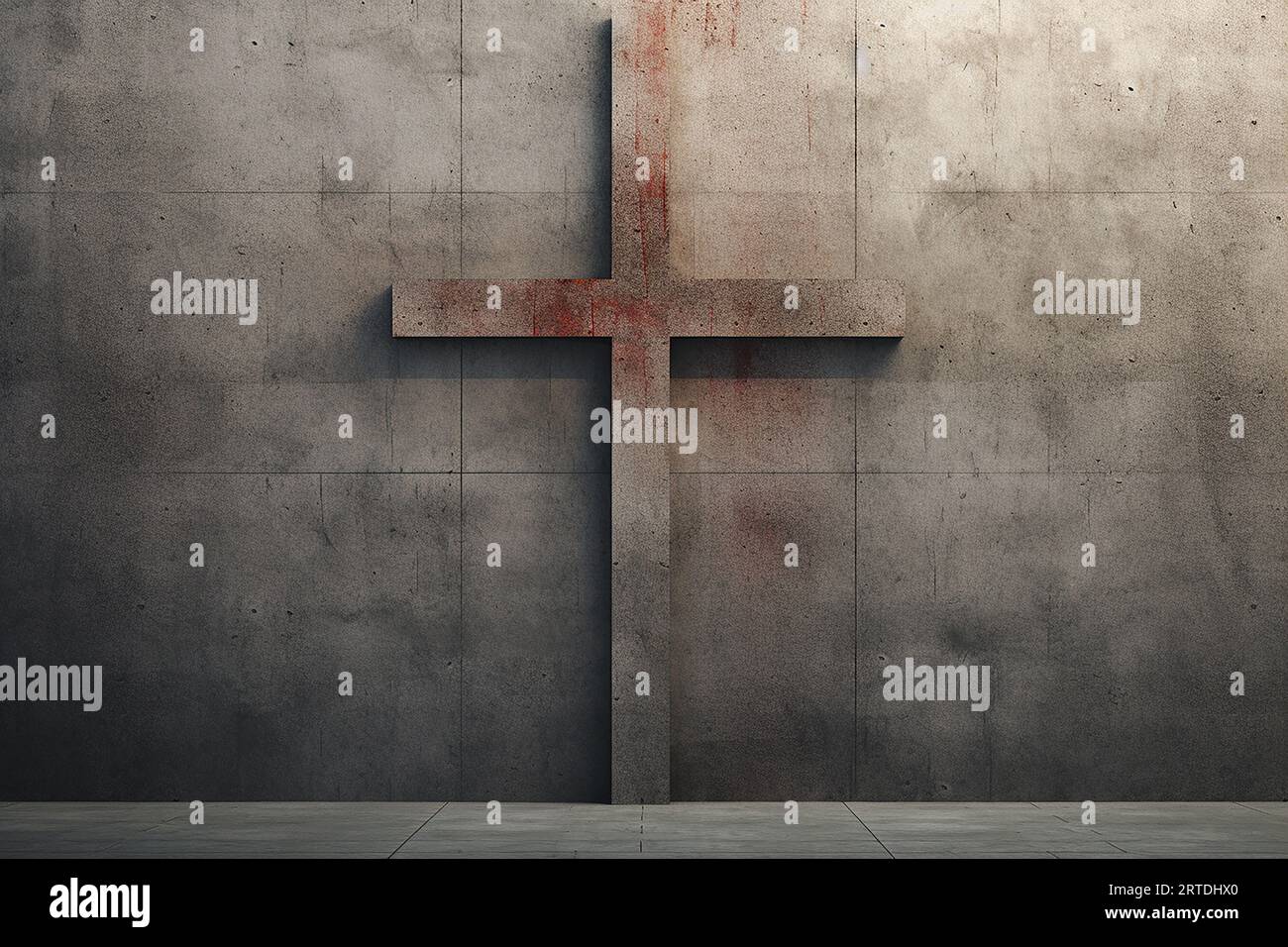 Gray Cross on a concrete wall. Christian illustration Stock Photo - Alamy