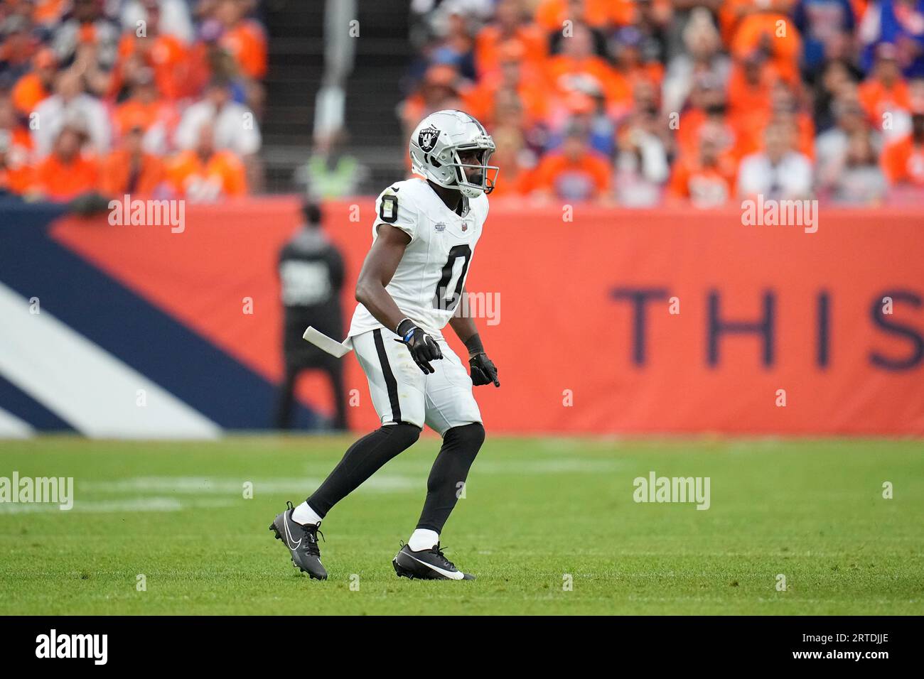 Las Vegas Raiders cornerback Jakorian Bennett looks on against the ...