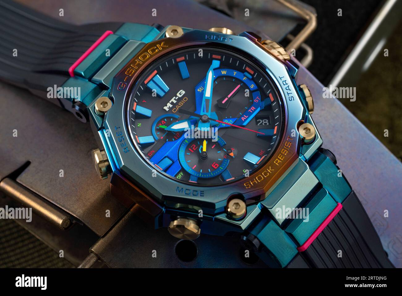 Casio G-Shock MT-G MTG-B2000PH-2AER Blue Phoenix shot on top of ...