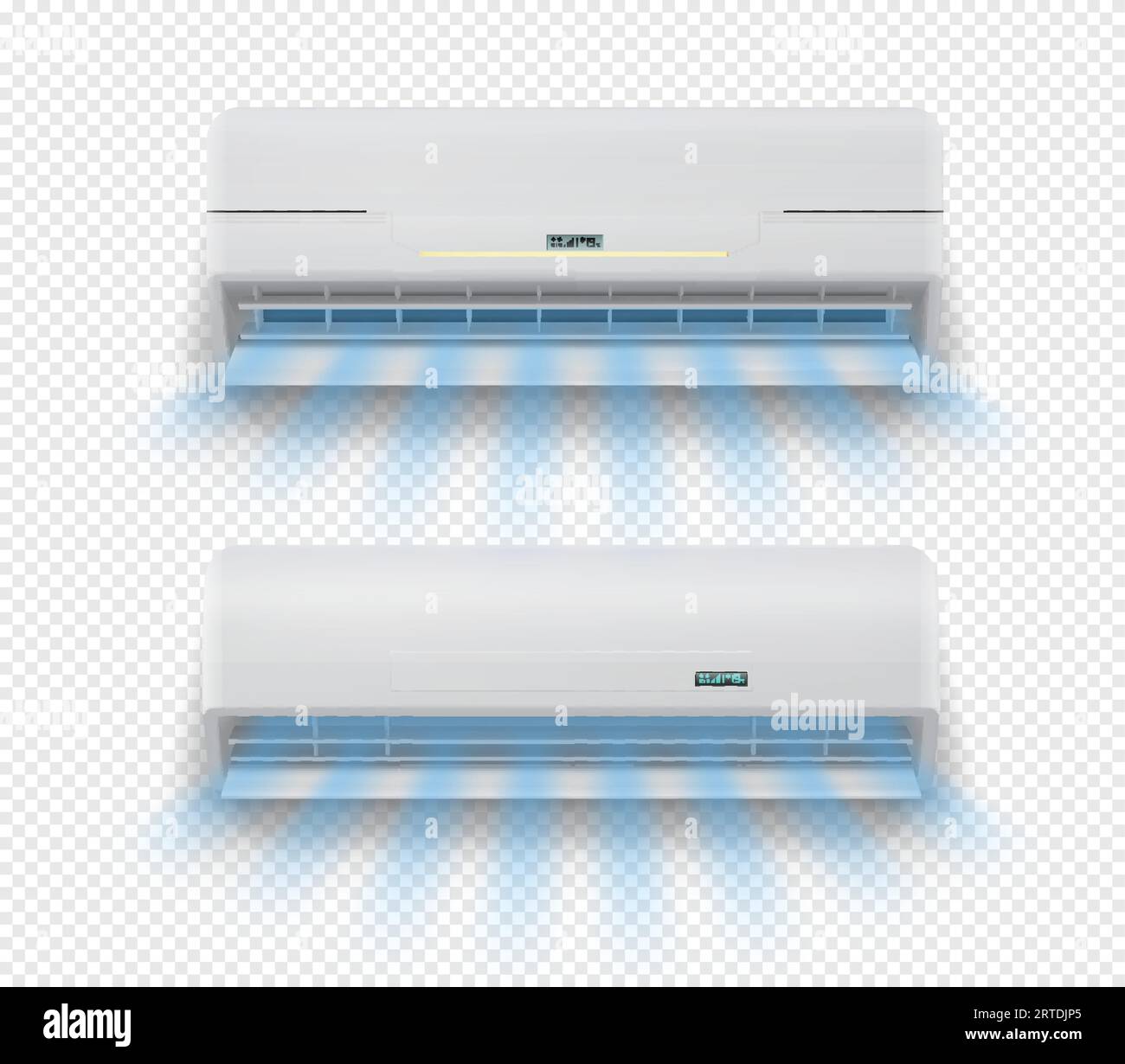 Realistic air conditioner. House cooling and heating, office ...
