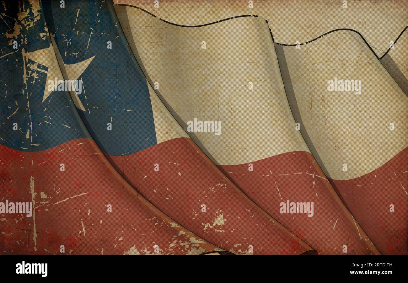 Background illustration of an old paper with a print of a waving Flag ...