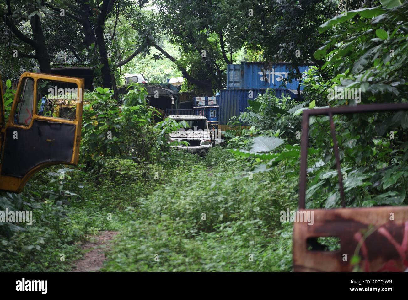 Dhaka, Bangladesh – September 12, 2023: Impounded vehicles have been ...