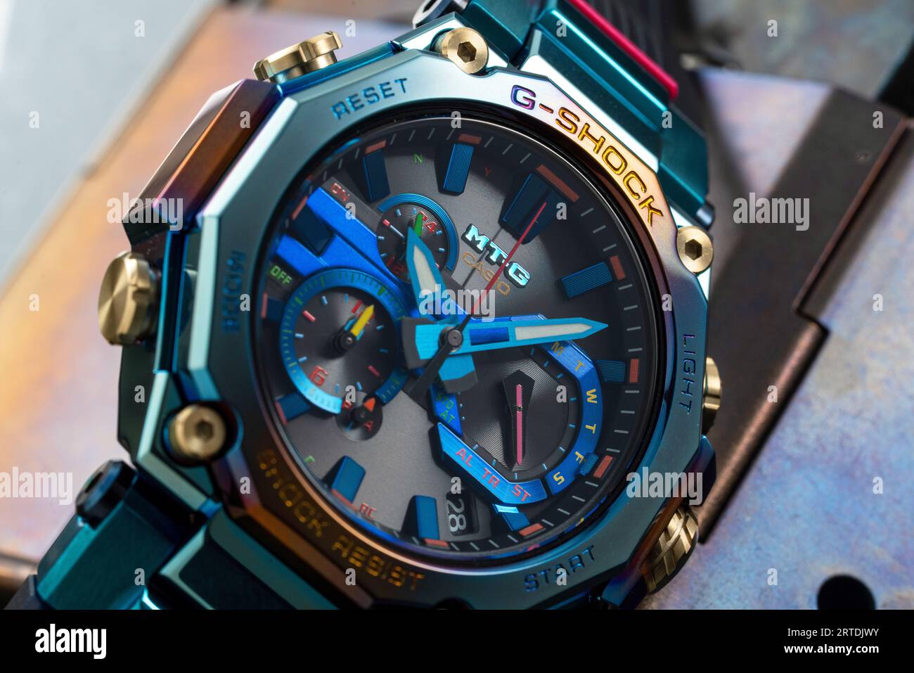 Casio G-Shock MT-G MTG-B2000PH-2AER Blue Phoenix shot on top of ...