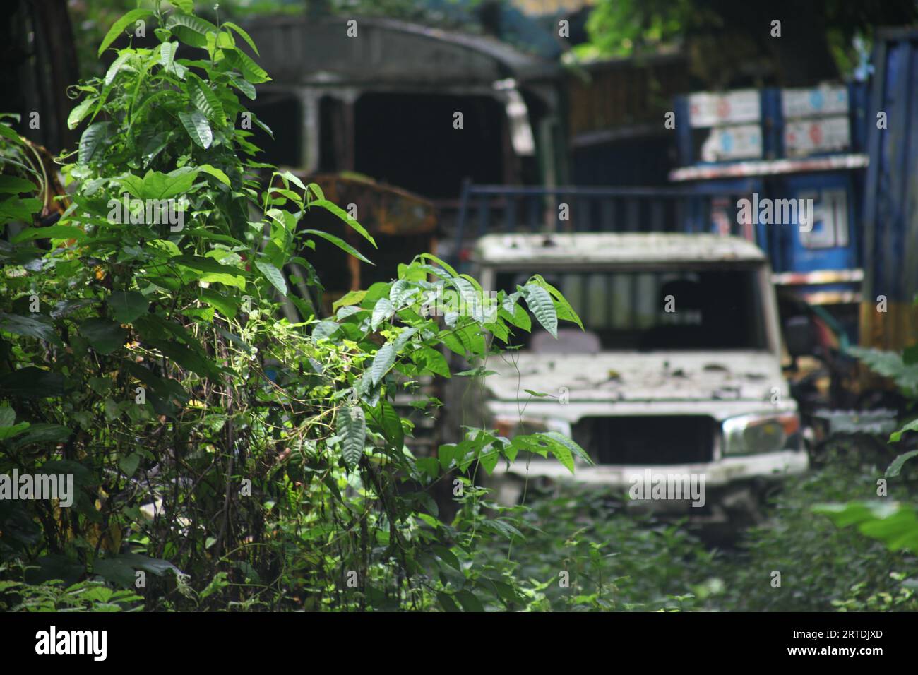 Dhaka, Bangladesh – September 12, 2023: Impounded vehicles have been ...