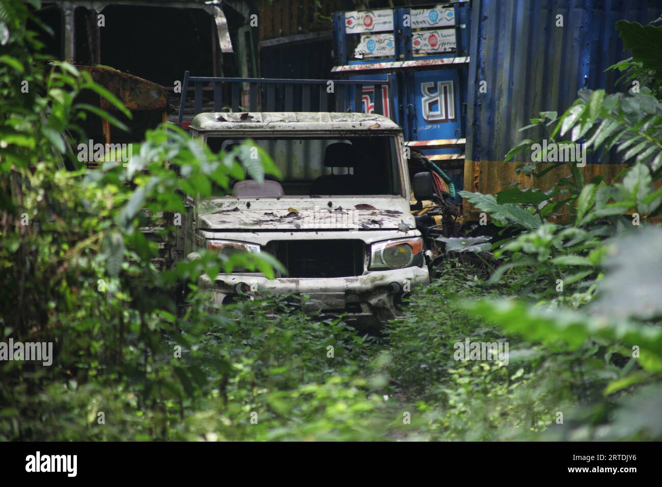 Dhaka, Bangladesh – September 12, 2023: Impounded vehicles have been ...