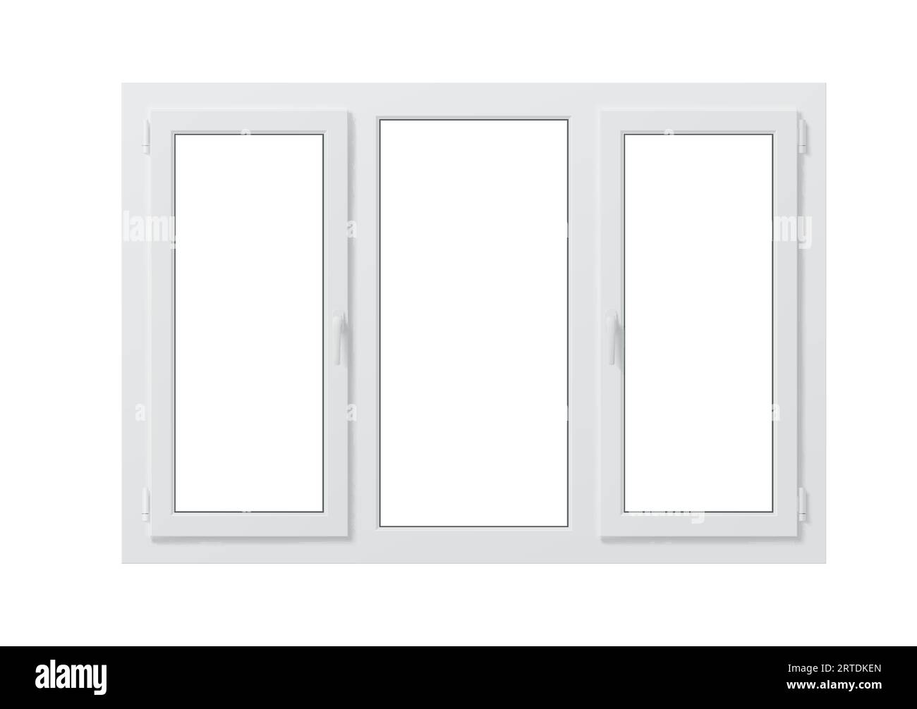 Realistic pvc window, isolated 3d vector mockup. Durable and cost ...