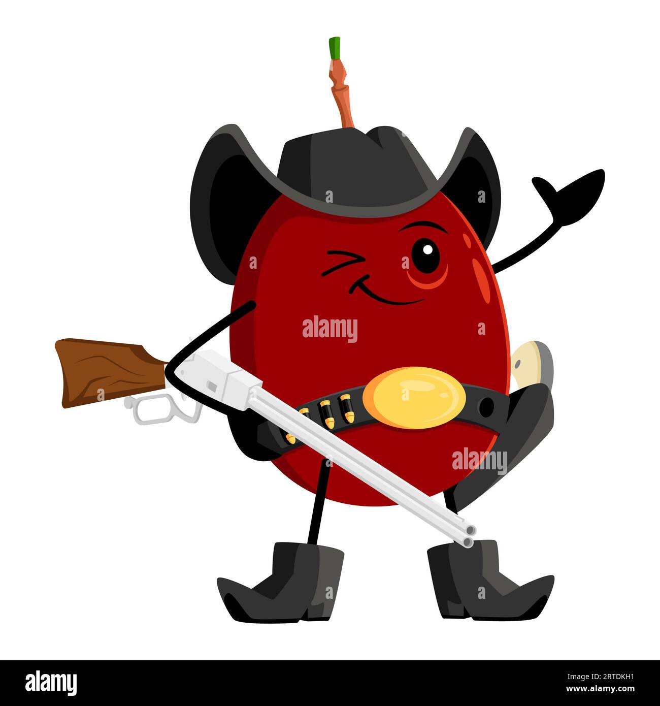 Cartoon passion fruit ranger or cowboy character with rifle. Vector ...