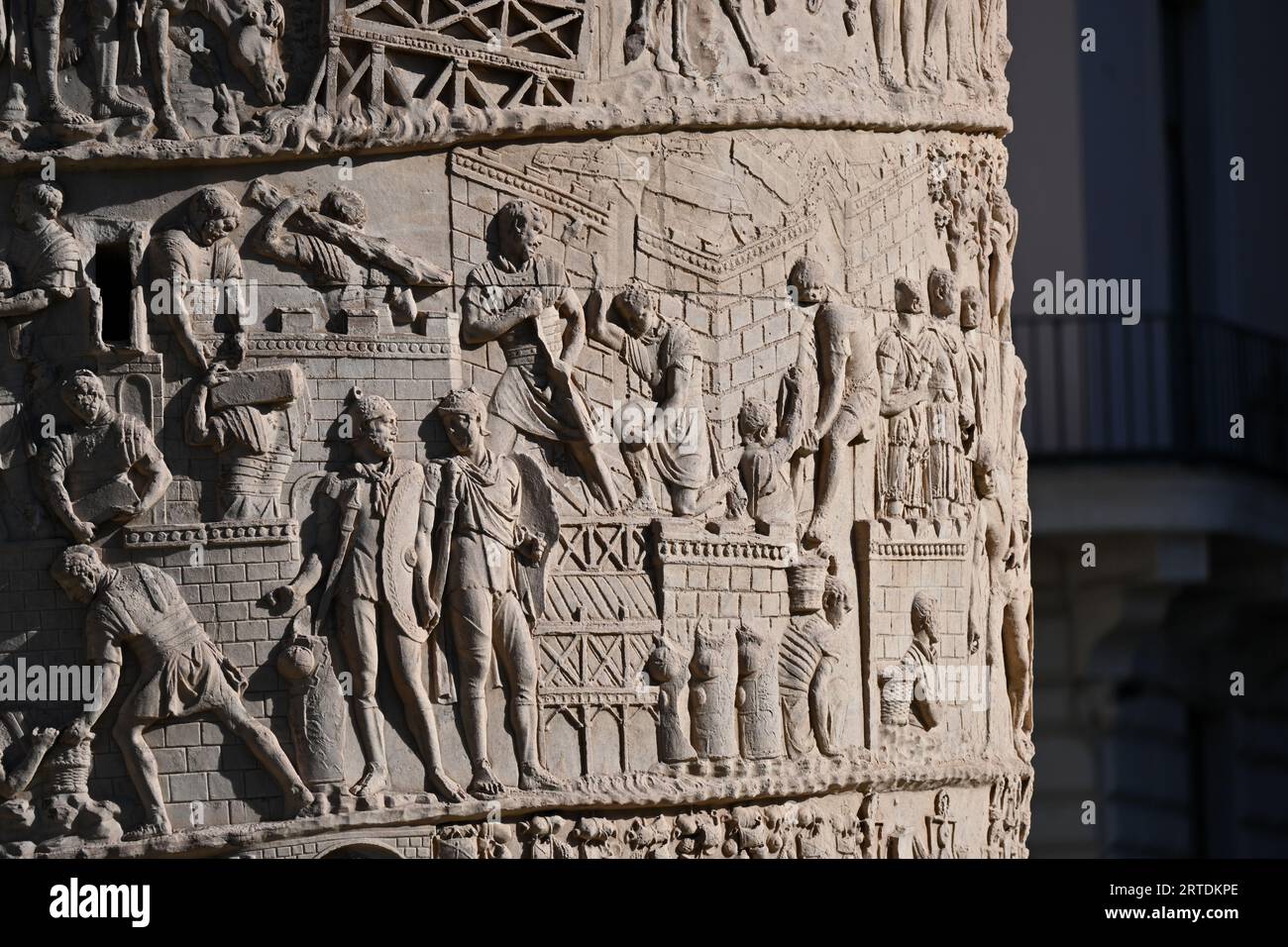 Trajan’s Column - Close up containing parts of Scene XII - Rome, Italy ...