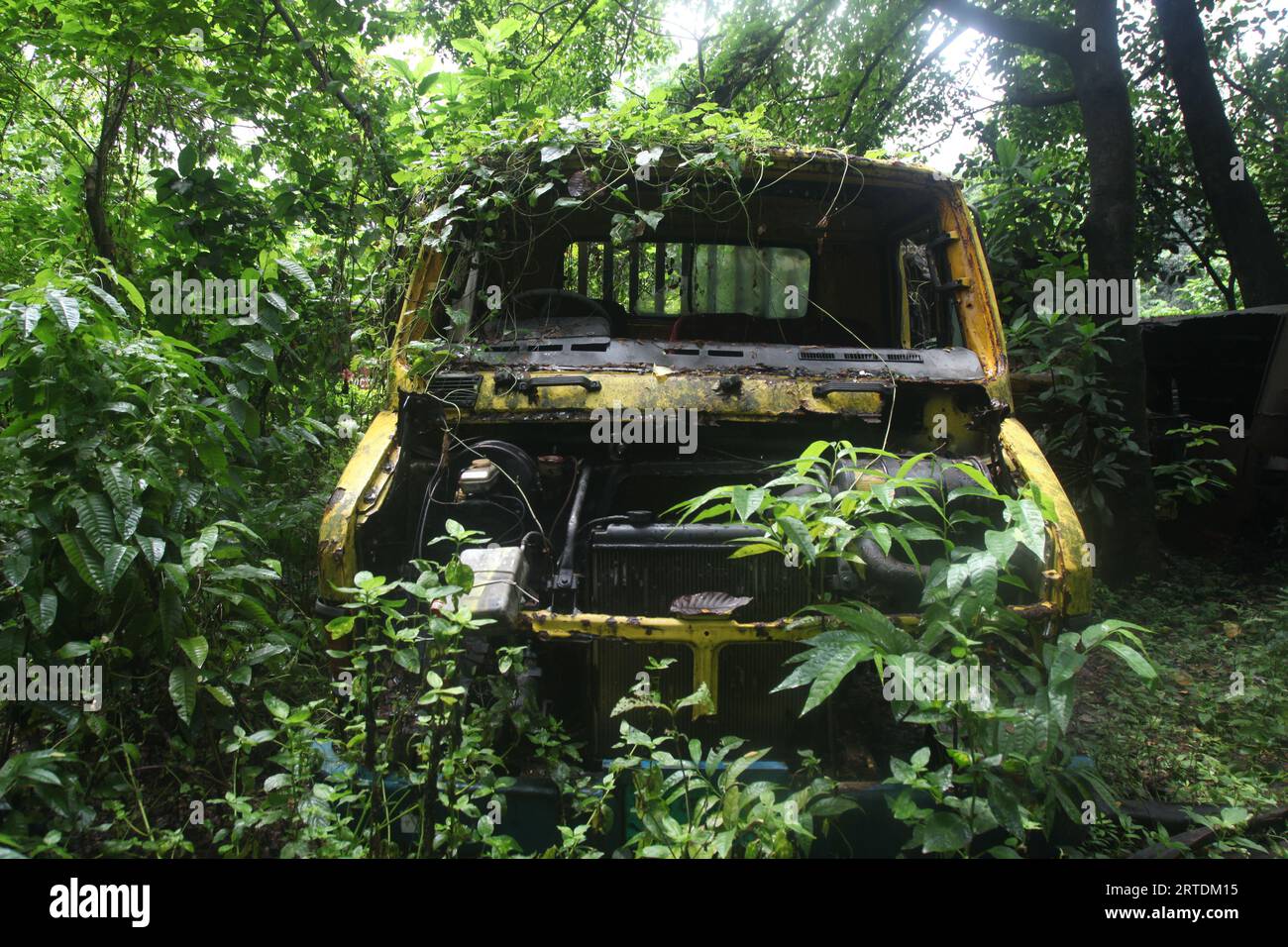 Dhaka, Bangladesh – September 12, 2023: Impounded vehicles have been ...