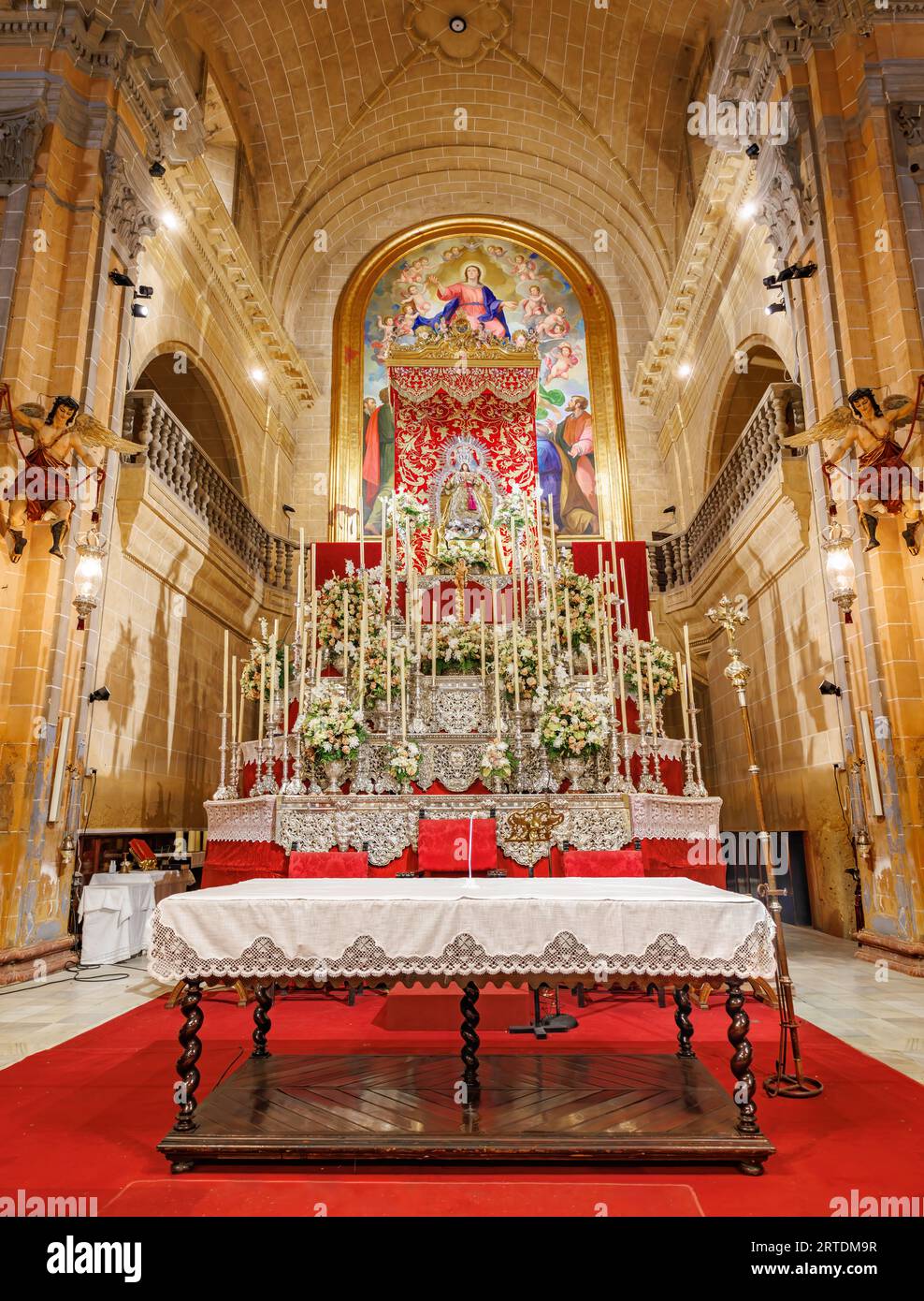 Moguer, Spain - September 3, 2023: Virgin of Montemayor in the main ...