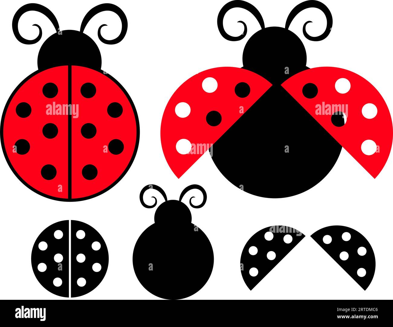 Ladybug Fly of Vector Set Stock Vector Image & Art - Alamy