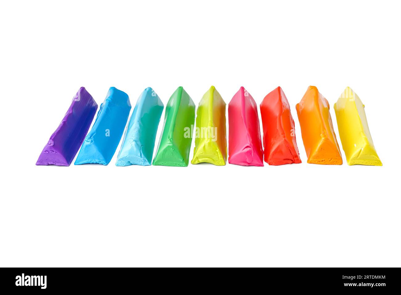 Set of colorful play dough on white background Stock Photo - Alamy
