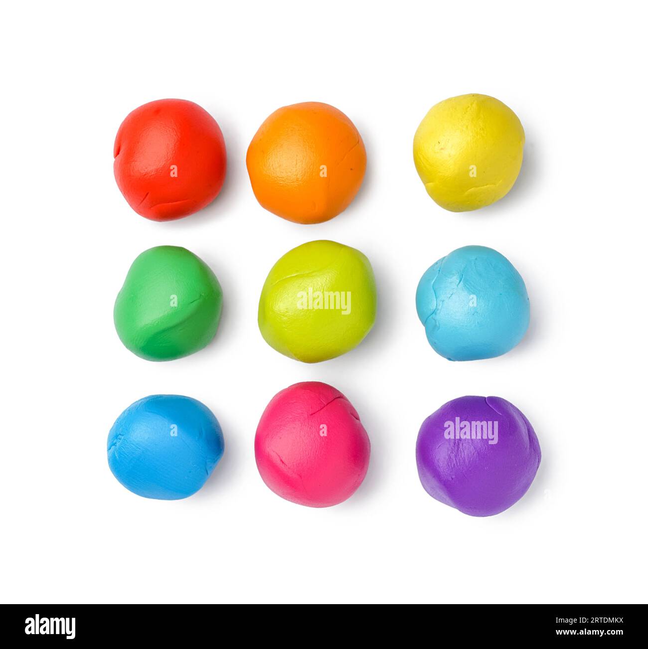 Set of colorful play dough on white background Stock Photo - Alamy